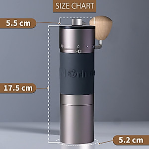 KINGrinder K 4 Iron Grey Manual Hand Coffee Grinder 240 Adjustable Grind Settings for French Press, Drip Coffee, Espresso with Assembly Consistency Coated Conical Burr Mill, 35g Capacity