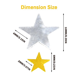 Ruidee 60g Star Confetti Metallic Foil Stars Table Confetti Metallic Foil Stars Sequin for Halloween Birthday Wedding Festival Party DIY(Gold/Silver)