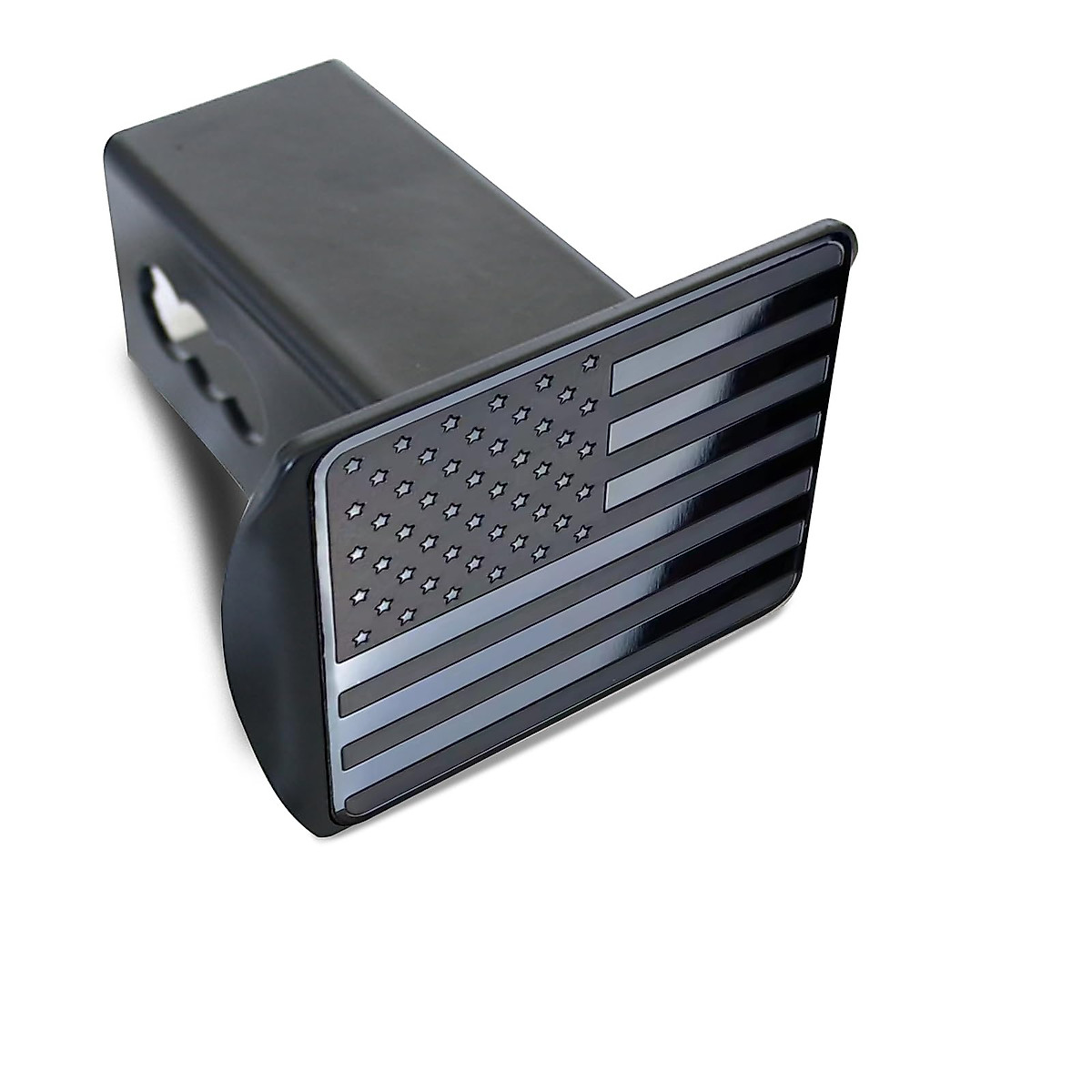 ZKFAR Pack-1 Trailer Hitch Cover, American Flag Plug Cover, Metal Rear Receiving Tube Cover, 2" Automotive Dust Plug, Protective Cover with Pin Bolt, Universal for Most SUVs, Trailers (Black)