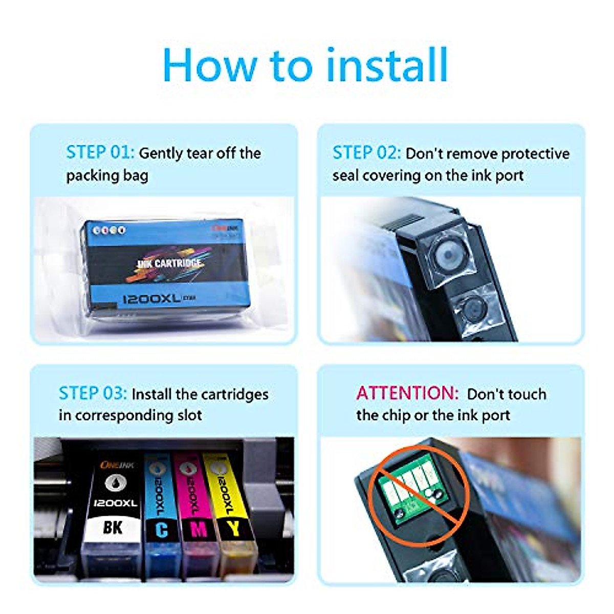 ONEINK Compatible Replacement for Canon Maxify 1200 XL Ink Cartridges, Used for Canon Maxify MB2320 MB2020 MB2720 MB2120 MB2050 MB2350 Printer (2 Black/1 Cyan/1 Magenta/1 Yellow, 5 Packs)