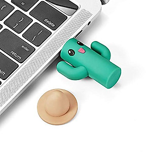 USB Flash Drives, 8GB / 16GB / 32GB / 64GB Waterproof Cute Silicone USB 2.0 USB Memory Stick Data Storage Pendrive Thumb Drives (32GB, Cactus)