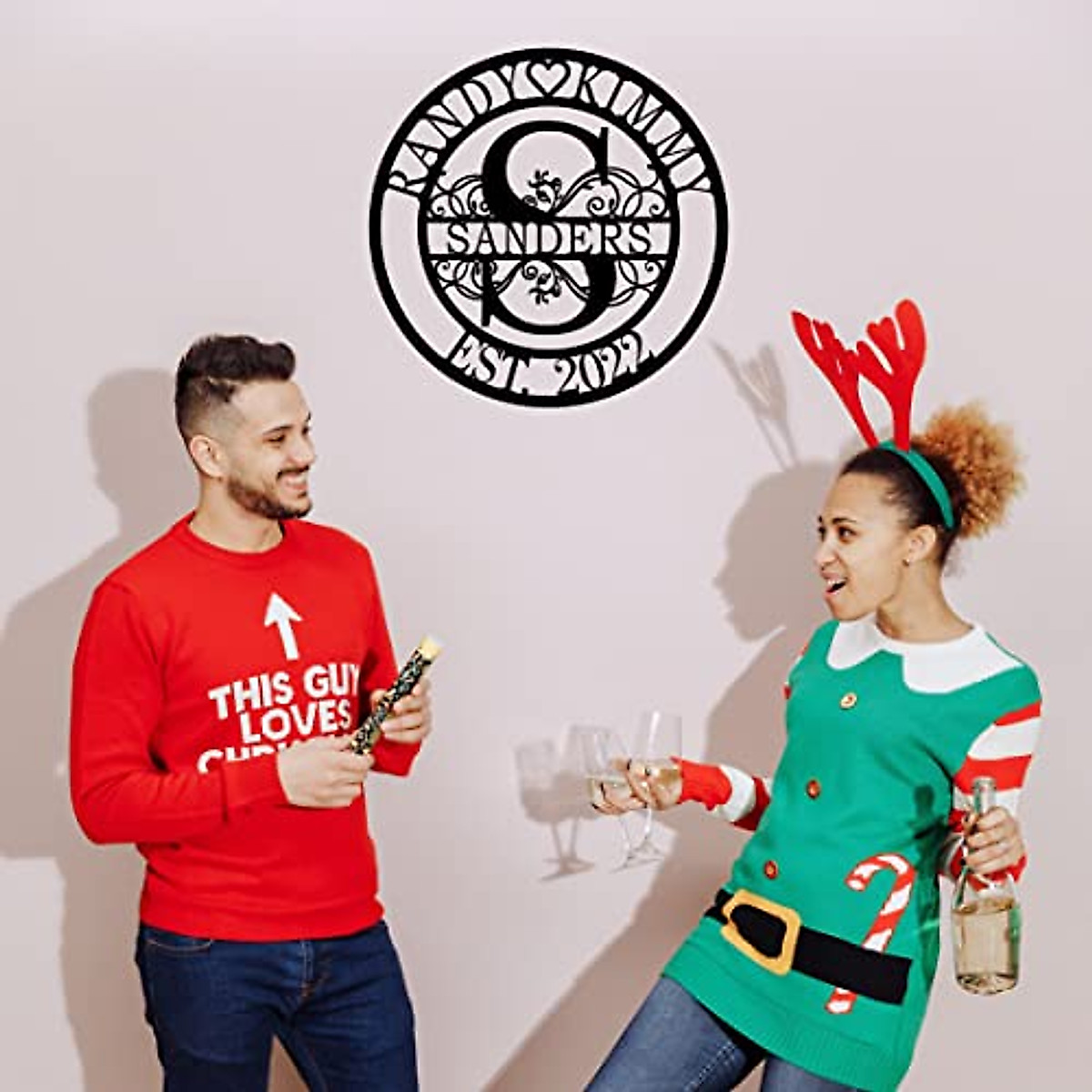 Custom Metal Sign, Metal Wall Art, Metal Name Signs Personalized, Custom Signs Outdoor Metal, Monogram Wall Decor, Home Decor, Anniversary Couples Gifts, Wedding Decorations, Last Name Signs for Home