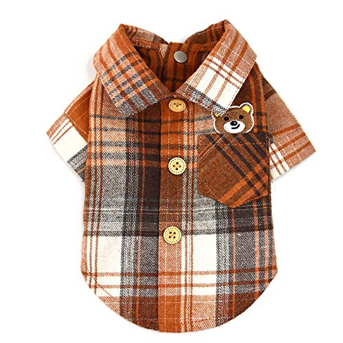 InnoPet Dog Shirt, Pet Plaid Clothes Shirt Cat T-Shirt, Sweater Matching Breathable for Small Medium Large Dogs Cats Puppy Soft Adorable Casual Cozy Valentines Dog Shirt Red Blue Brown Colors