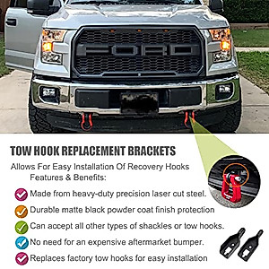 Demon Hook Bracket Compatible with 2009-2020 Ford F-150 Front Tow Hook D Ring Shackle Bracket, Tow Hook Shackle Mount Kit - Black