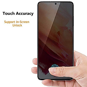 Galaxy S21 Ultra Privacy Screen Protector, [Case Friendly] [Fingerprint Available] Soft Film for Samsung Galaxy S21 Ultra 5G (6.8"), Full Adhesive, Anti-Scratch, Touch Sensitive, 3D Curve Fit
