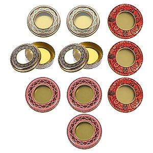 JOINPAYA Pill Case Purse: Medicinal Storage Cans Sealed Saffron Jars Iron Canisters for Travel Portable Storage Boho Vintage 2.75in 10pcs