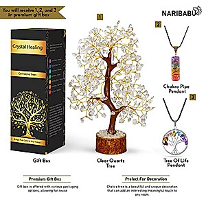 Clear Quartz Tree - Feng Shui Crystals and Stones - Gemstone Bonsai Tree - Good Luck Gems - Crystal Tree of Life - Spiritual Room Decor - Meditation Gifts - Spiritual Things