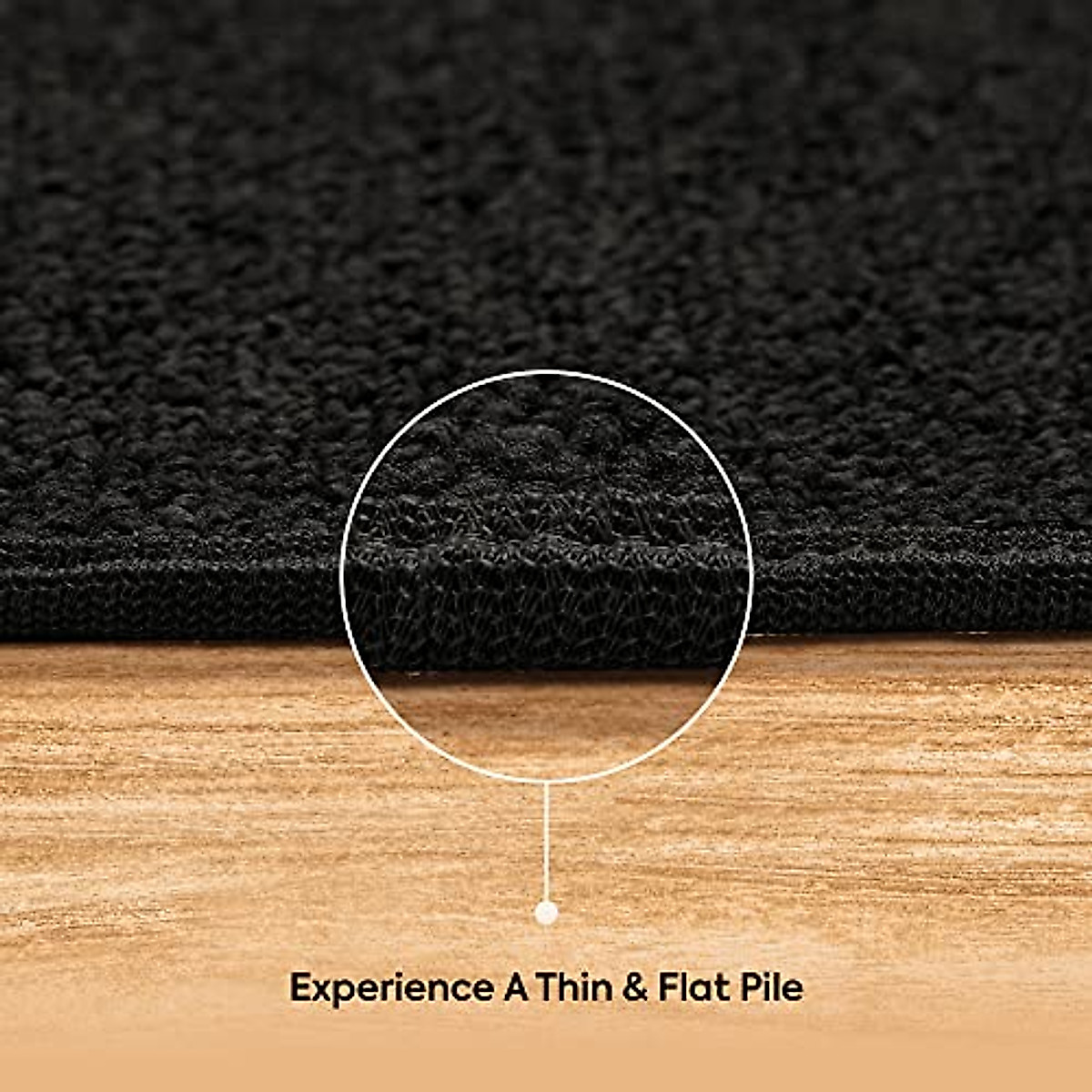 Furnish my Place Modern Indoor/Outdoor Commercial Solid Color Rug - Black, 2' Round, Pet and Kids Friendly Rug. Made in USA, Area Rugs Great for Kids, Pets, Event, Wedding