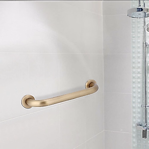 Bathtub Hand Bar, Shower Grab Bars Bearing 60kg / 132.3lb Antique Brass 30cm Brushed Surface Light Luxury Style for Kitchen for Bathroom for Bathtub