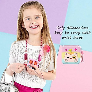 MGZNMTY Multicolor Silicone Case Compatible with Yoto Mini Player, Protective Sleeve Cover for Kids Audio Music Player, Cat Pattern Designed for Mini Player Jacket (Macarons)