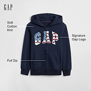 GAP Boys Logo Hoodie Sweatshirt, Blue Galaxy, Large US