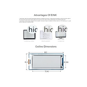 waveshare 3inch E-Paper Module (G) 400 × 168 Resolution e-Ink Display Red/Yellow/Black/White epaper Screen for Raspberry Pi 4B/3B+/3B/2B/B+/A+/Zero/Zero W/WH/Zero 2W,Jetson Nano/Arduino,SPI Interface