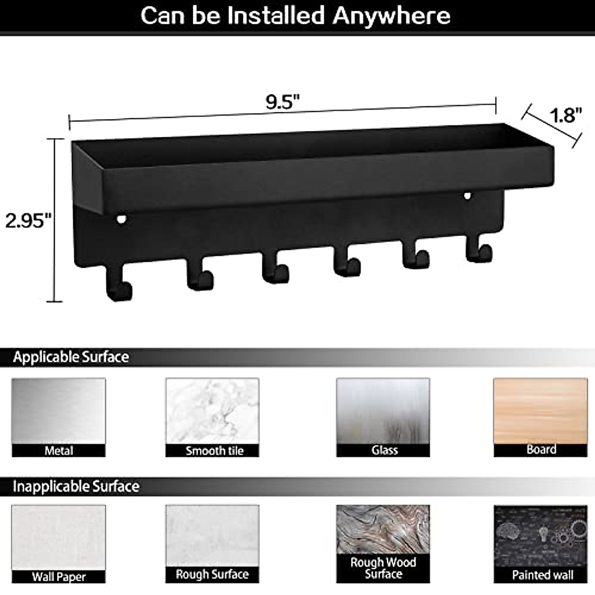 KingAcc Key Holder for Wall Decorative, Wall Mounted Key and Mail ...