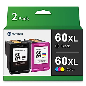 60XL Ink Combo Pack Remanufactured Ink Cartridge 60XL Replacement for HP 60 XL High Yield Ink for C4680 C4795 D110a Envy 100 111 120 Deskjet D1660 D2680 F2430 F4210 Printer (Black, Tri-Color)