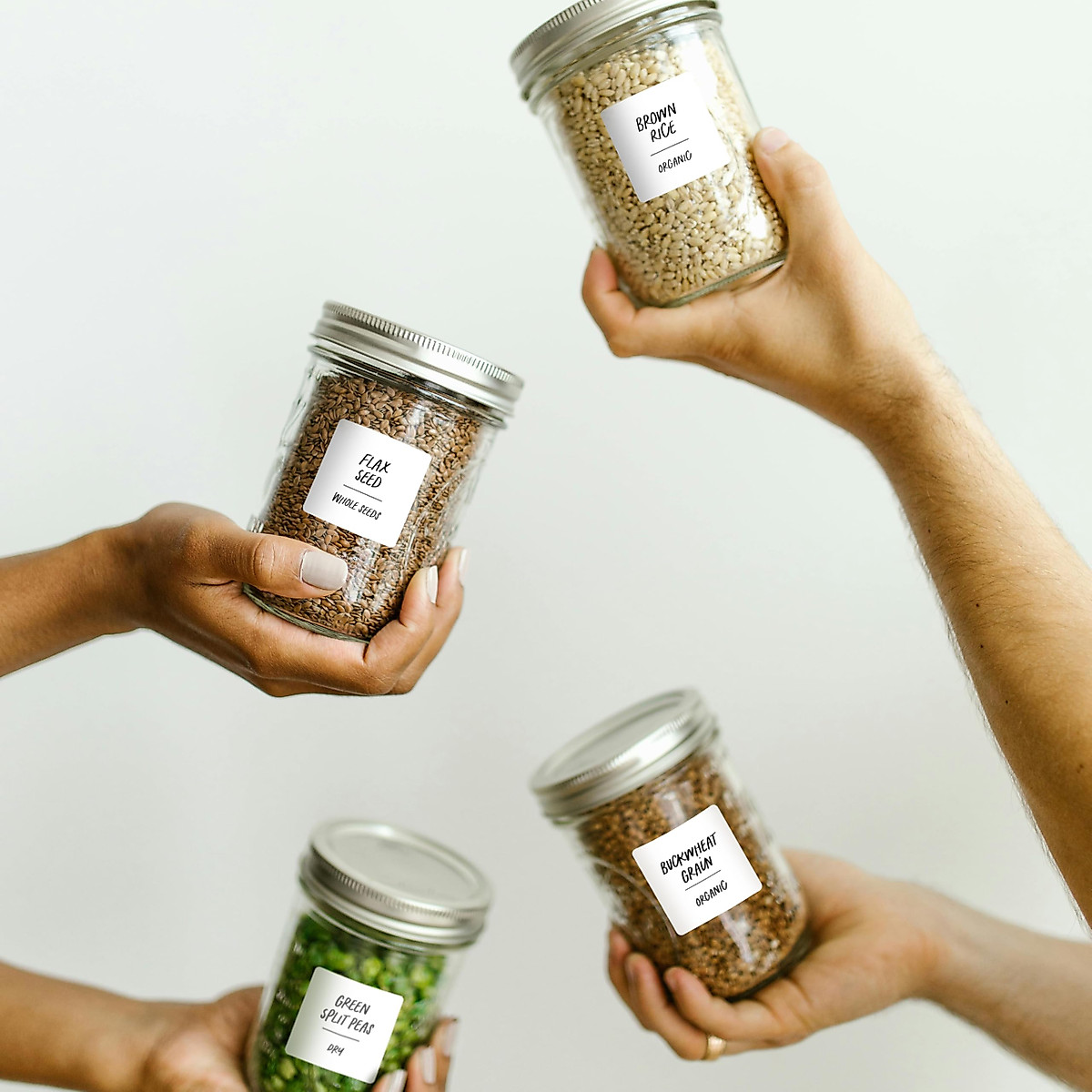 ThreeKin Waterproof Labels for Bottles & Containers - 80 Custom Stickers | All-Purpose & Personalizable | Dishwasher, Freezer & Microwave Safe | BPA-Free | USA-Owned (Blank)