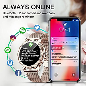 wonlex Smart Watches for Women, Bluetooth 5.2 Sleep Tracker with Heart Rate DIY Background, IP67 Waterproof Health Smartwatches for Android and iPhone Compatible