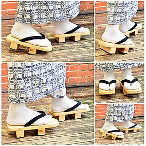 Japanese Wooden Clogs Sandals Japan Traditional Shoes Geta With Tabi Socks (US 8/25.5cm)