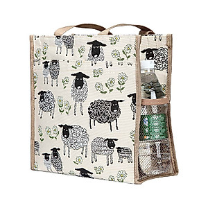 Signare Tapestry Shoulder Bag Shopping Bag for Women with Horse and Sheep Design (Spring Lamb, SHOP-SPLM)
