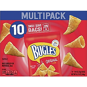 Bugles Crispy Corn Snacks, Original Flavor, Snack Bag, 8.75 oz