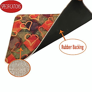 Gz party Home Garden Love Hearts 18 x 30 Inch Decorative Doormat,Valentine's Day Mother's Day Wedding Ceremony Non-Skid Low-Profile Floor Mat Switch Mat Indoor Outdoor Home Garden