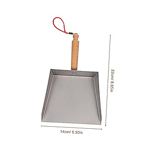 COOLHIYA 1pc Kitchen Table Dustpan Desk Cleaner Dustpan Aluminum Pan Commercial Desktop Household Cleaner Duster Dustpan Long Handle Dusting Pan Desk for Car Silver Stainless Steel