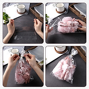 Shindel 100PCS Cellophane Bags, 6x9inch Treat Bags with Ties Clear Gift Bags Cello Bags Cookie Bags for Toast Cookie Candy Bakery Party Christmas Gift Wrapping