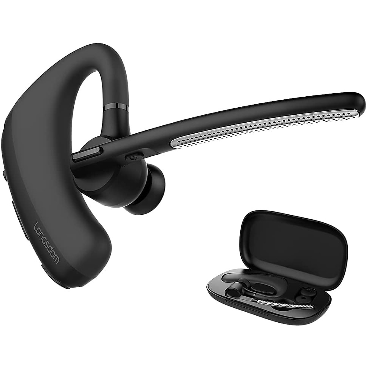 Langsdom Bluetooth Headsets Qualcomm V5.0 12 Hrs HD Talktime Wireless Earpiece CVC8.0 Noise Cancelling with Mute for Driving,Business,Office