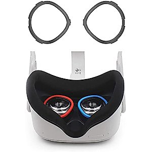 Olixar Lens Protectors for Oculus Quest 2 VR Headset - Prevent your Glasses from Scratching your Oculus Quest 2 Lenses - 3 Sizes Included, Use your Favourite Pair - Red & Blue