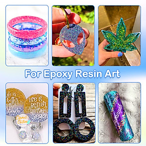 HTVRONT Holographic Fine White Glitter - 50 g/1.76 oz Glitter for Resin, Non-Toxic Fine Glitter for Nails, Resin, Candle Making, Crafts