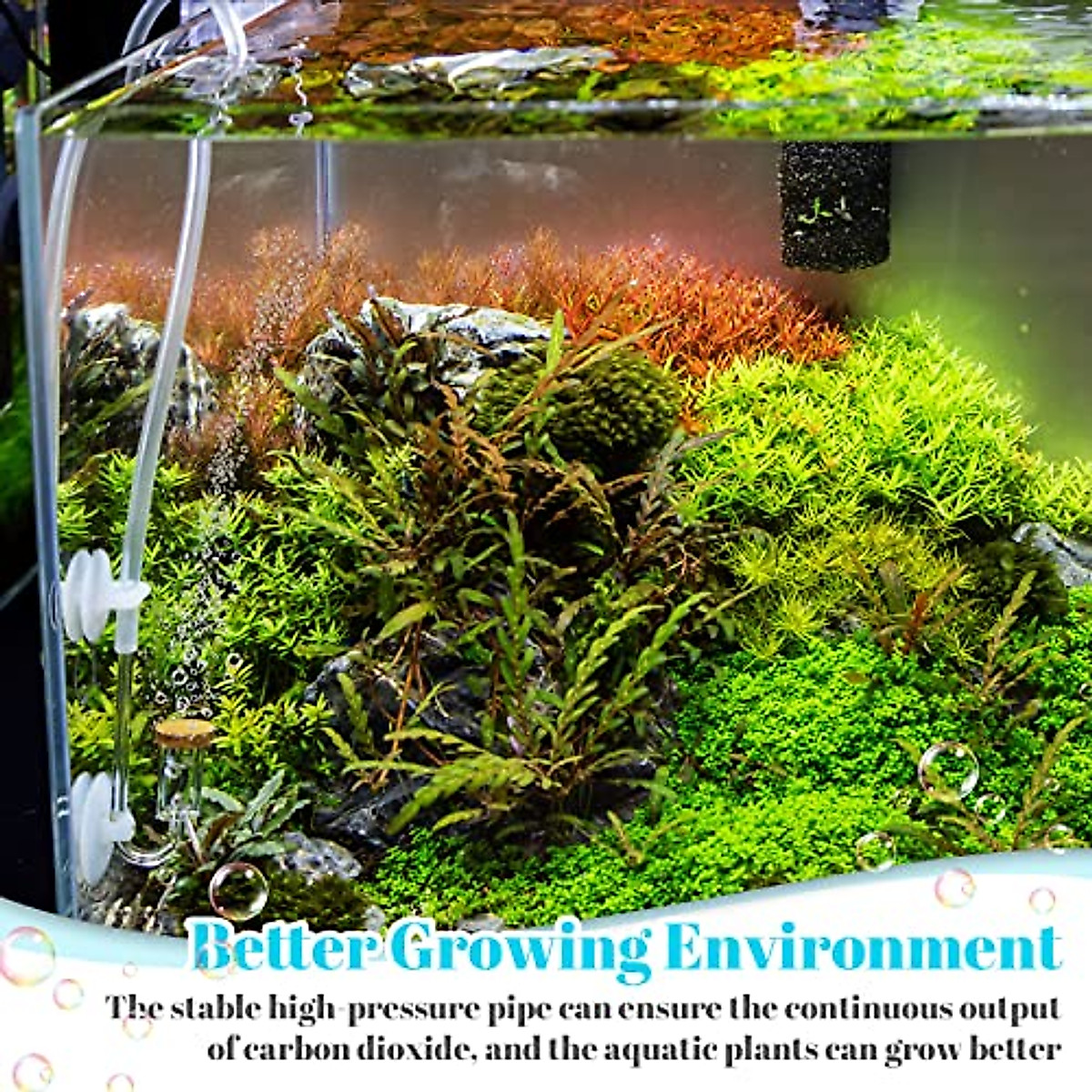 Boao 32.8 ft Aquarium CO2 Proof Tubing Clear Airline Tubing Aquarium Air Tubing 5/16 Inch with 12 Pcs Suction Cups Aquarium Air Pump Accessories for Fish Tank