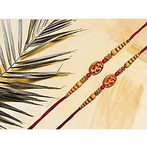 Set of 2 Rakhi Bracelet for Brother Bhai Rakshabandhan Rakhee Thread, Raksha Bandhan Festival Rakhi for Bhaiya n Bhabhi, Indian Designer Latest Rakhi for Bhai Thread Bracelets