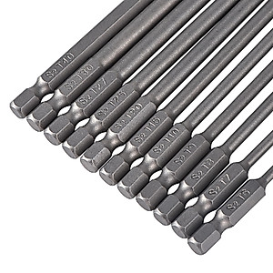 YDLQWCZ Torx Bit Set 11 Piece 4 Inch long Security Tamper Proof Star Bit Set S2 Steel 1/4" Hex Shank T6-T40 Magnetic Impact Driver Drill Bits