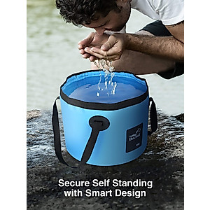 Luxtude Collapsible Bucket with Handle, 5 Gallon(20L), Portable & Ultra Lightweight Outdoor Basin Bucket, Folding Bucket for Fishing, Camping, Hiking, Car Washing and More