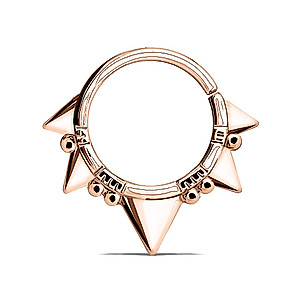 WILDKLASS Triangles and Beads Bendable Nose Septum and Ear Cartilage Hoops (Rose Gold)