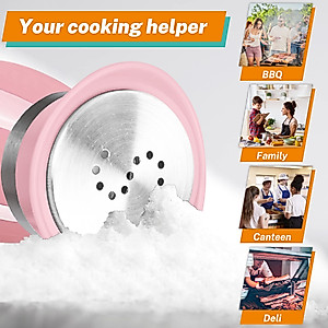 Salt and Pepper Shakers Set,4 oz Glass Bottom Salt Pepper Shaker with Stainless Steel Lid for Kitchen Cooking Table, RV, Camp,BBQ Refillable Design (Pink)