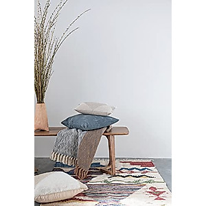 Creative Co-Op Soft and Cozy Woven Cotton Blanket with Neutral Colors and Fringe Edge Details Throw, Multicolored