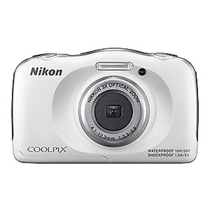 Nikon COOLPIX S33 Waterproof Digital Camera (White) (Discontinued by Manufacturer) (Renewed)
