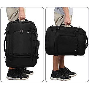 Hybrid 39L Carry On Travel Luggage/Laptop Backpack Bag Fits 15.6 Inch Laptop Notebook with USB Charging Port for School & Business Men Women, Black