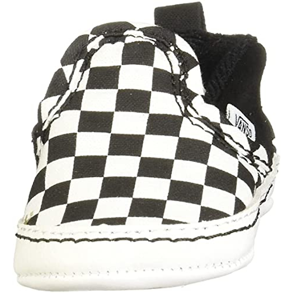 Vans, Infant Slip-On V Crib Sneakers (1, Black/True White Checkerboard)
