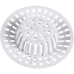 Kitchen Sink Filter Reusable Plastic Bath Sink Strainer Set 7 cm Pack of 2 White
