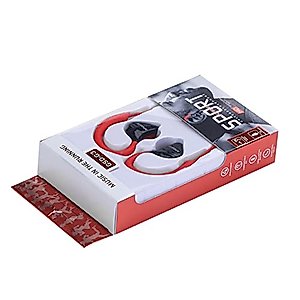KOMBIUDA 1 Pair Sports Office Over Headphone Type Control with Phone Red Neck in Earphones Stereo Head Bass Cell Earphone Wired Headphones Earbuds Home Exercise Wrap Soft