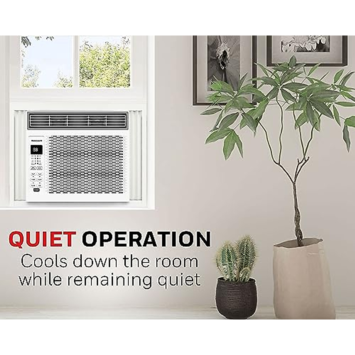 Honeywell 6,000 BTU Digital Window Air Conditioner, Remote, 4 Modes, Eco, 250 sq ft Coverage