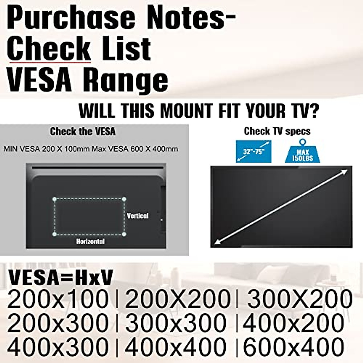 AENTGIU Studless TV Wall Mount, Heavy Duty Drywall TV Bracket Hanger for 32-75 inch Flat Screen TVs, No Stud, No Drill, No Anchors, Easy Install with All Hardware Included