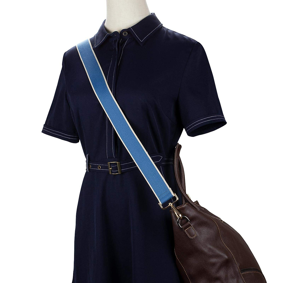 ZANQANO Purse Straps Replacement Crossbody Wide Adjustable Handbag Guitar Style (Blue)