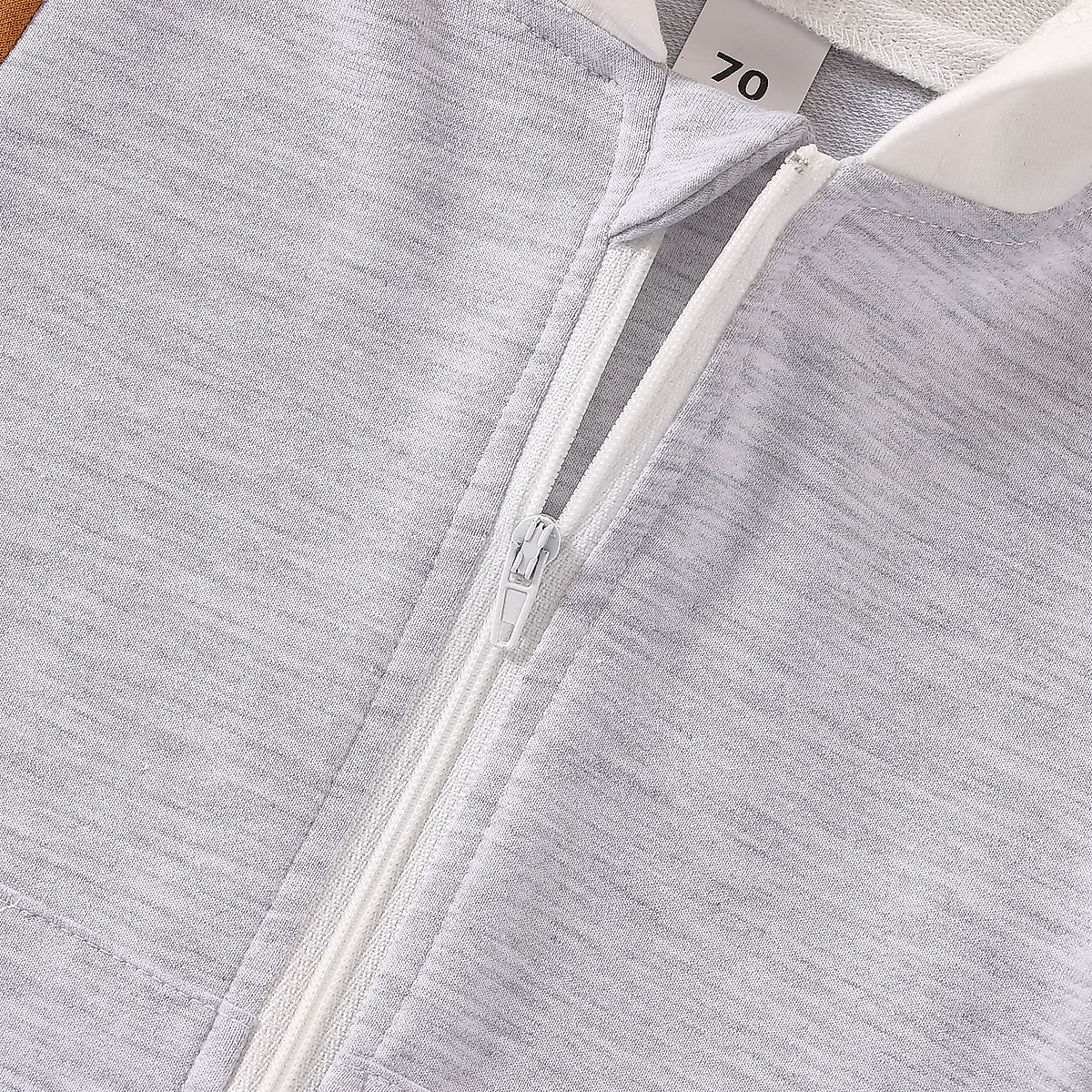 BemeyourBBs Newborn Baby Boy Clothes Color Block Long Sleeve Zipper Hooded Romper with Pocket Fall One Piece Outfits(6-12 Months, Zipper Grey)