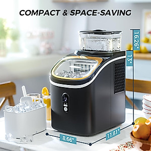 Kismile Ice Maker Countertop, Portable Ice Cube Maker Machine with 1.5L Detachable Water Tank, 33Lbs/Day, 16Pcs/5-18Mins, 24H Timer, Self-Cleaning Ice Maker, Ice Machine Maker for Home,Office,Party
