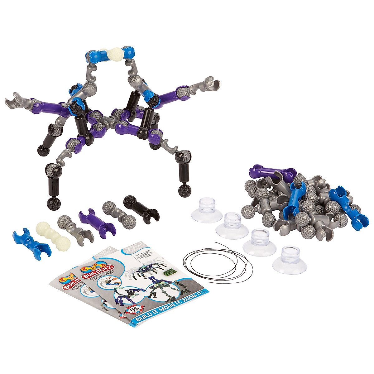 ALEX Toys Zoob 14003 Creepy Glow Creatures Moving Mind-Building Modeling System (65-Piece)