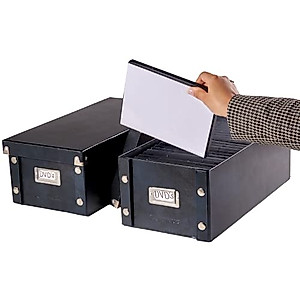 Snap-N-Store DVD Storage Box - 2 Pack - Durable 6 x 8.2 x 16.5 Inch Movie Organizers - Disc Holders with Lids to Store up to 52 DVD Cases - Black.