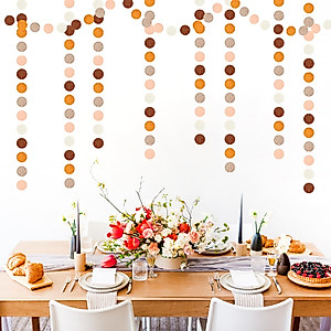 Orange Brown Rose-Gold Party-Decorations Streamers-Garland - 52ft Boho Fall Groovy Birthday Hanging Paper Banner,Autumn Burnt Baby Bridal Showe Neutral Wedding Sunset Bachelorette Decor Hugfond