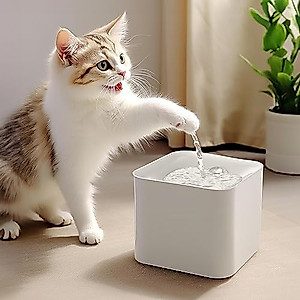 Cat Water Fountain,luti 67 oz/2.0L Automatic Water Fountain for Cats Inside with LED Light for Cats, Dogs, Multiple Pets, Replacement Filters Included, White